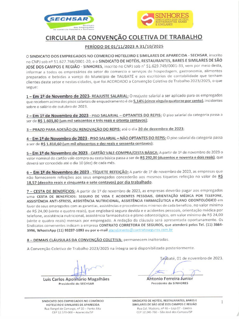 Circular CCT SECHSAR 2023 - 2025 | PDF