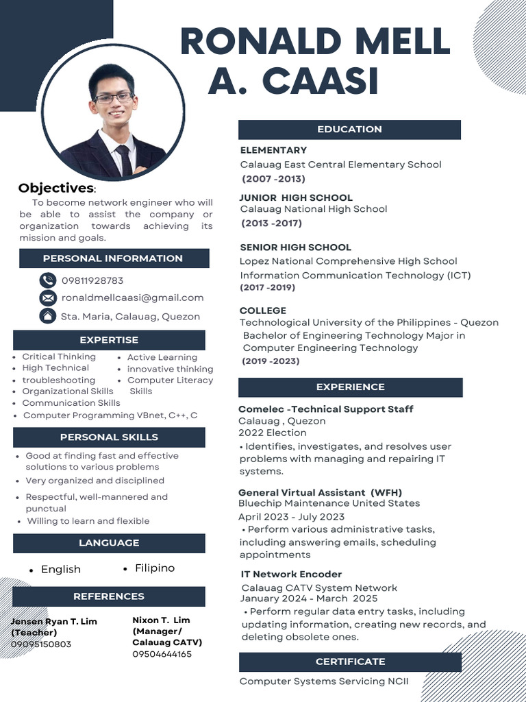 Ronald Mell Caasi (Resume) | PDF | Communication | Computing