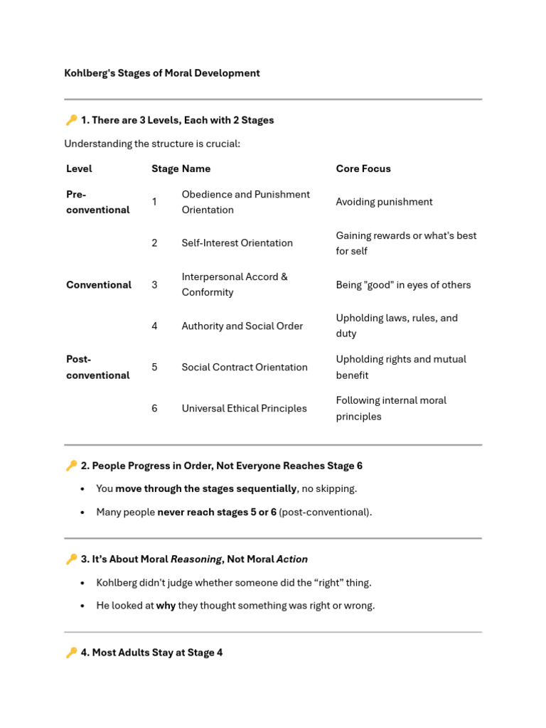 Kohlberg's Stages of Moral Development | PDF | Social Psychology ...