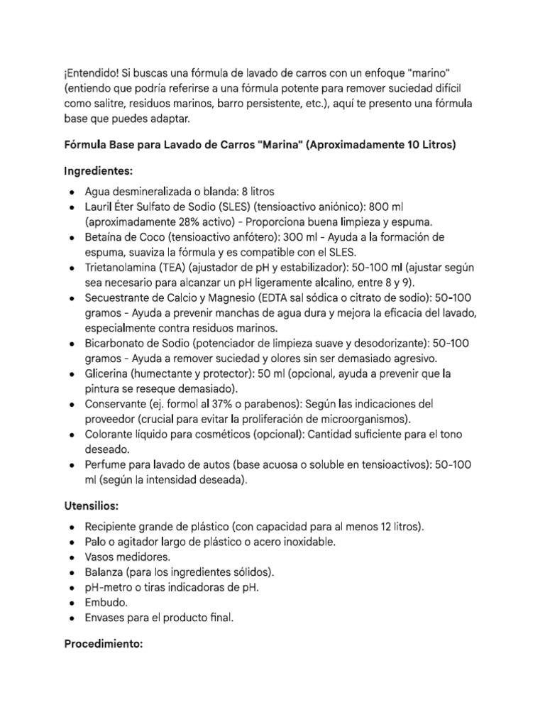 Formula Marina Original | PDF