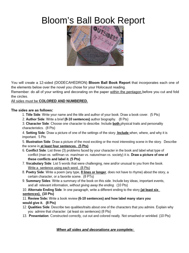 Bloom's Ball Book Report | PDF | Poetry