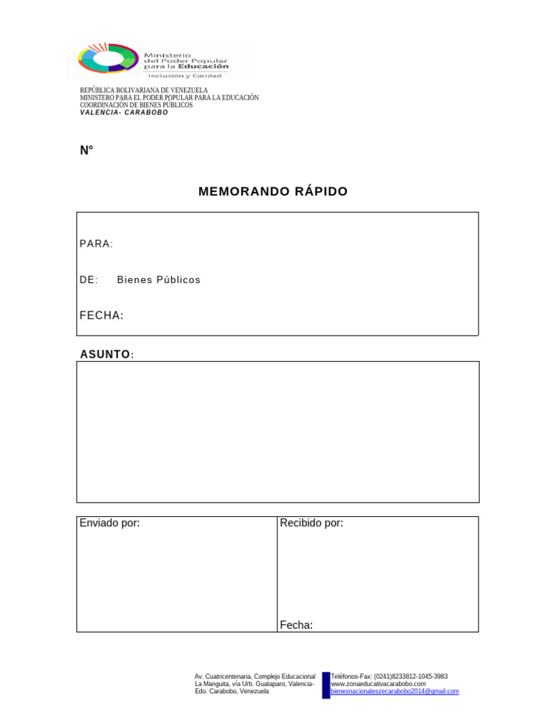 Formato Memo Rápido Blanco | PDF