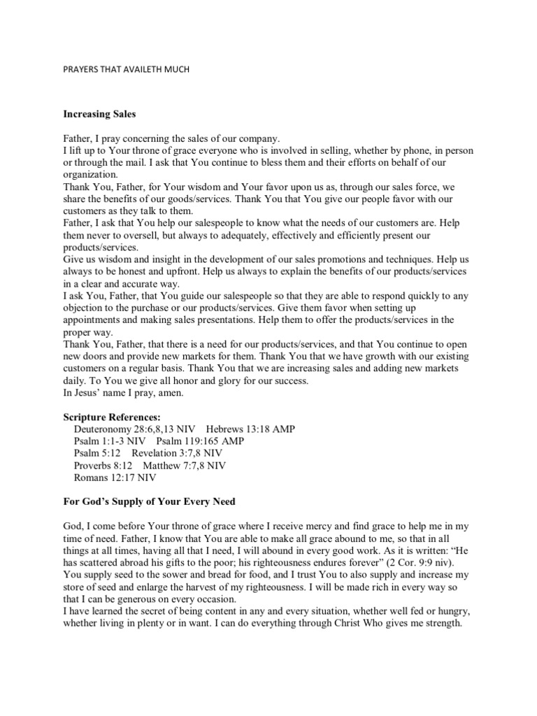 Prayers That Availeth Much | PDF
