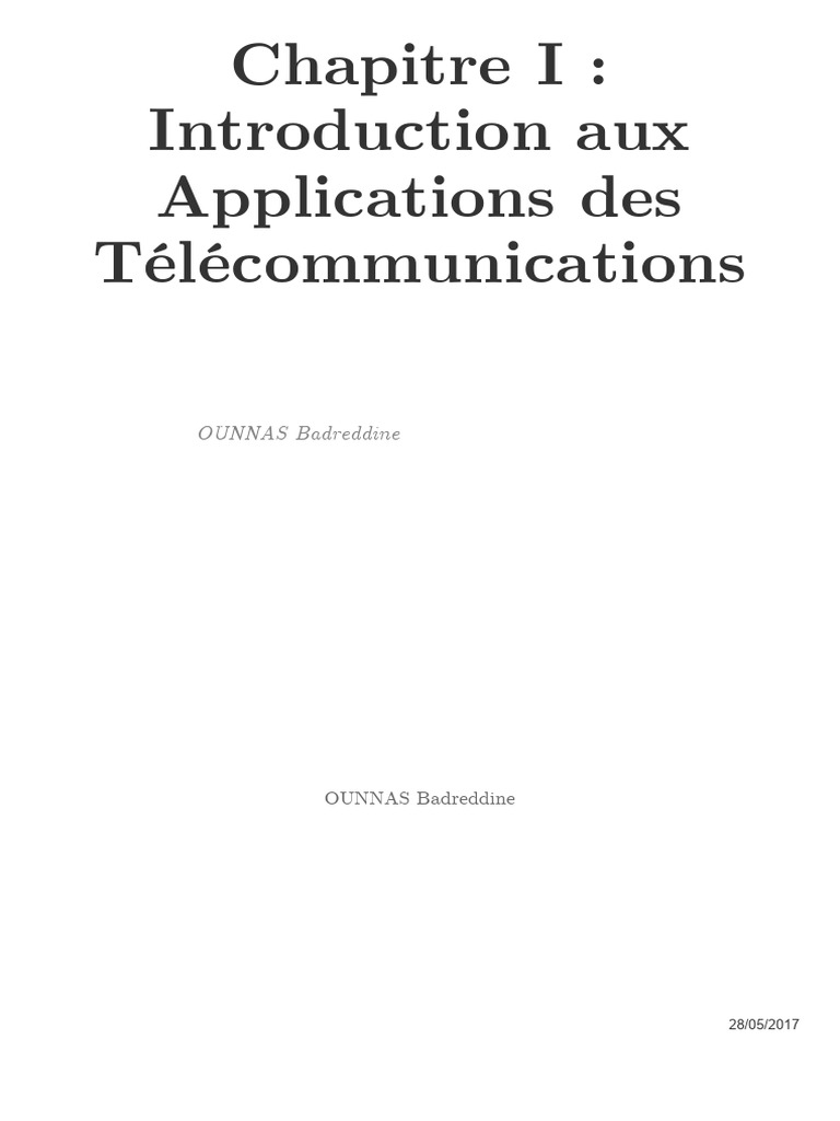 Applications des Télécommunications | PDF | Télécommunications | Onde radio