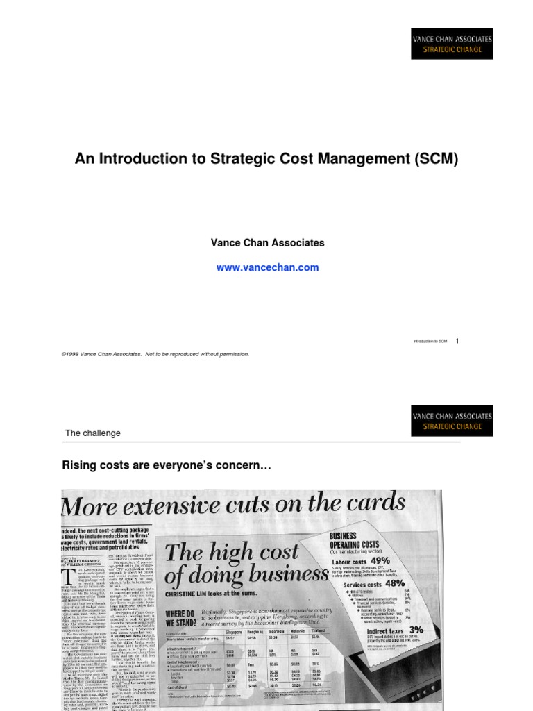 An Introduction To Strategic Cost Management (SCM) : Vance Chan ...