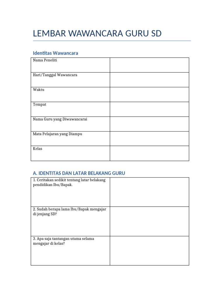 Lembar_Wawancara_Guru_PTK_Tabel_Luas (1) | PDF