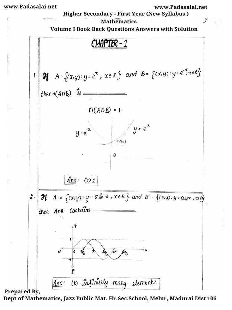 56 11th Maths Vol 1 Book Back Questions With Solutions Study Material ...