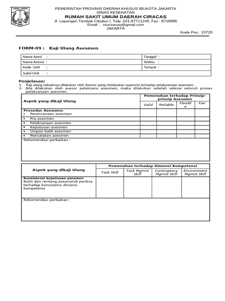 Form 09 Kaji Ulang Assesment | PDF