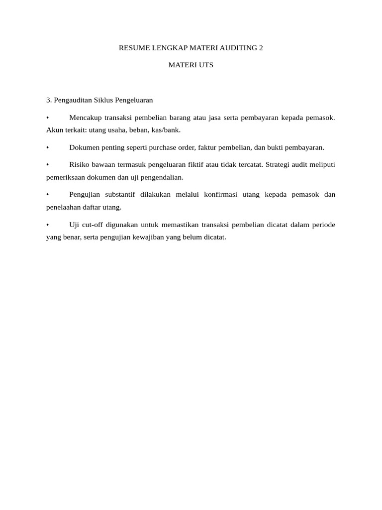 Resume 3 Materi Auditing 2 | PDF
