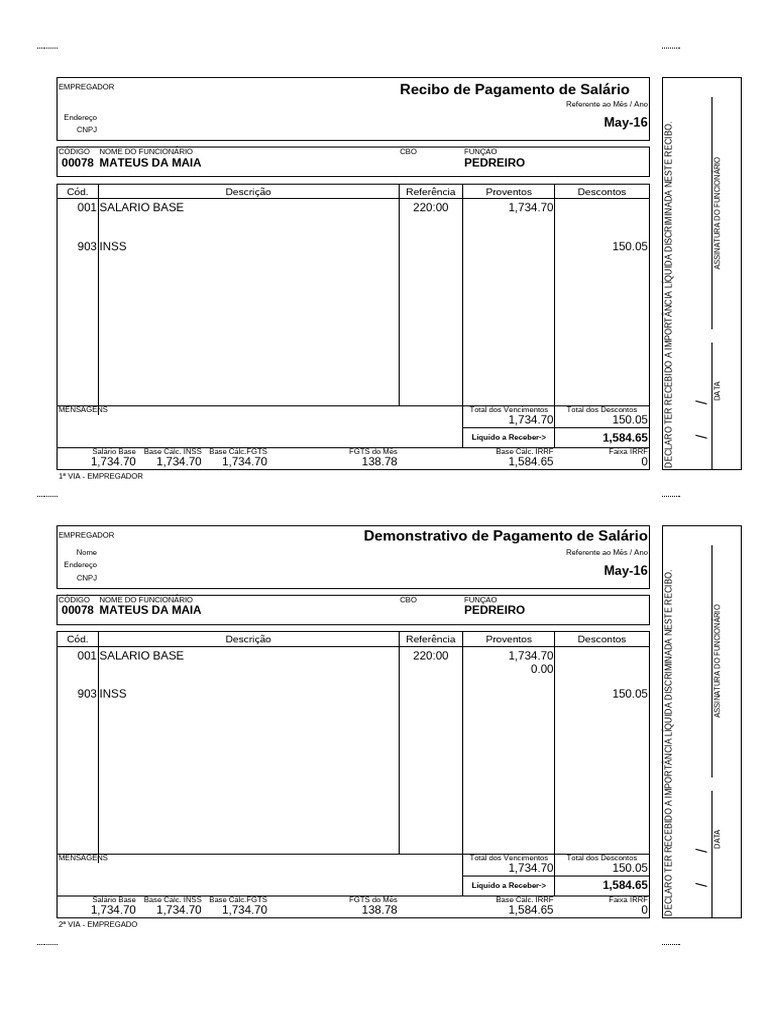 recibo-de-pagamento-holerite-modelo-2 | PDF | Estado de bem-estar ...