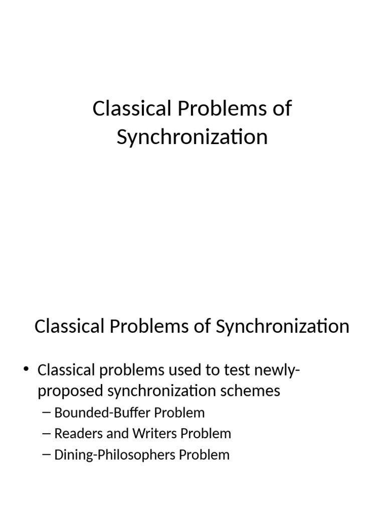 Classical Synchronization Problems | PDF | Concurrent Computing ...