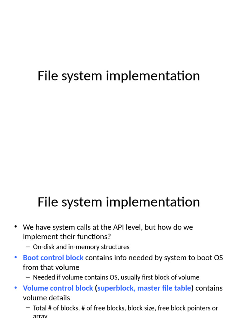 File System Implementation | PDF | File System | Computer File