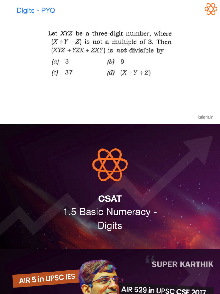5 CSAT - Digits | PDF | Ratio | Arithmetic