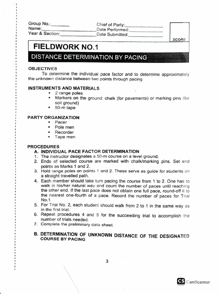 FieldWork1 PaceFactor | PDF | Mathematics