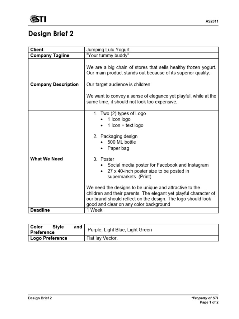Design Brief 2 | PDF