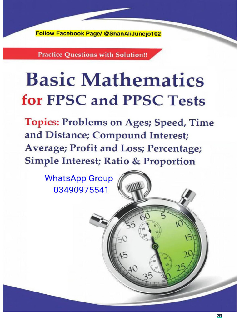 Basic Math & Arithmetic With Solution for FPSC & PPSC, SPSC, BPSC ...