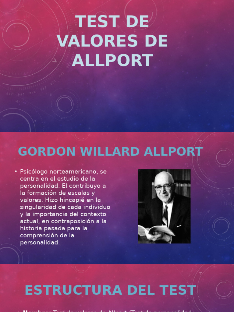Test de Valores de Allport | PDF