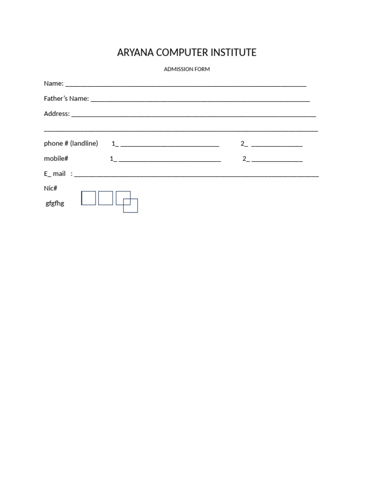 Aryana Computer Institute | PDF