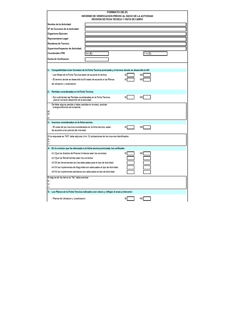 Formatos Oe-01 | PDF