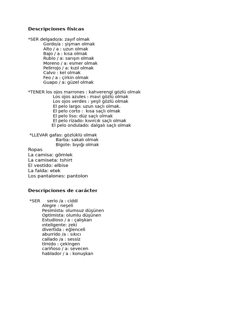 Descripciones físicas | PDF