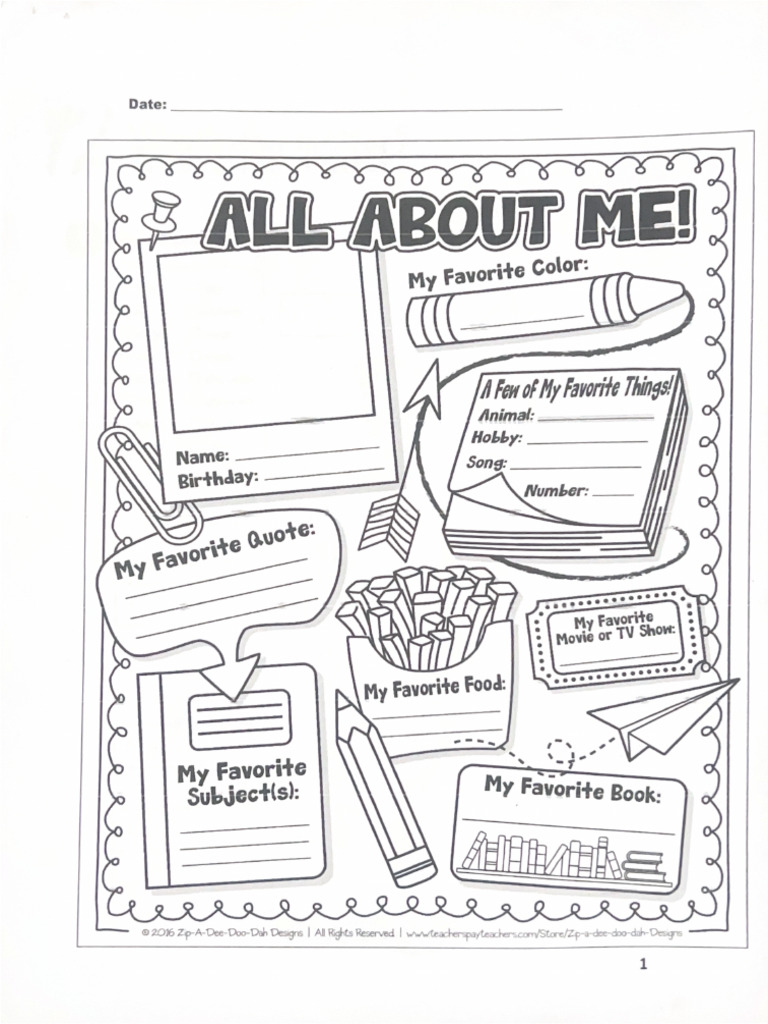 All About Me! | PDF