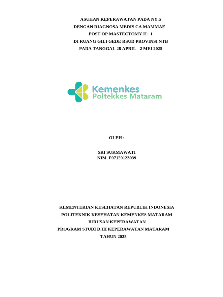 Asuhan Keperawatan CA Mammae Post Mastektomi | PDF