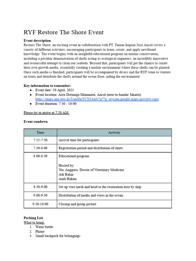Restore The Shore - Info Booklet | PDF | Oceanography