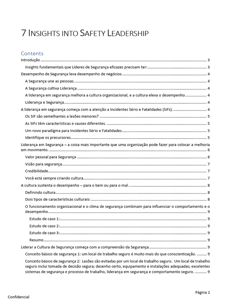 7 Insights sobre Liderança em Segurança | PDF | Liderança | Comportamento
