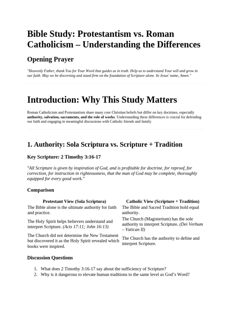 Protestantism vs. Catholicism Explained | PDF | Sola Scriptura | Sola Fide