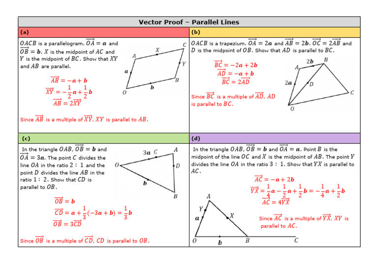 Vector Proof With Parallel Lines Practice Grid Answers | PDF ...