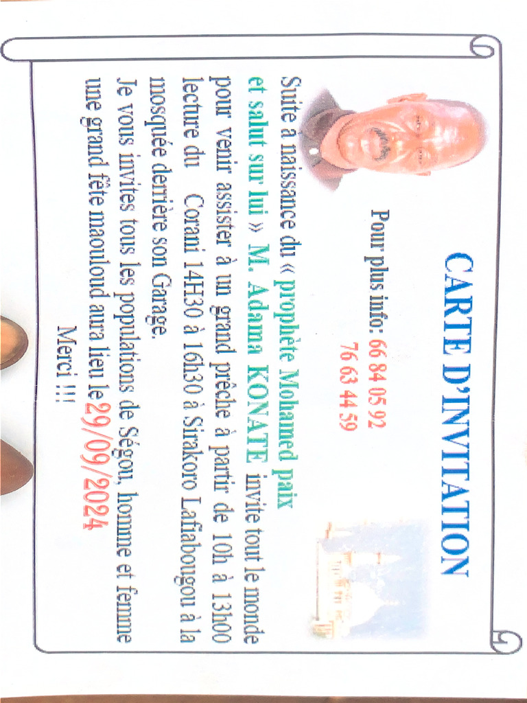 Carte D'invitation | PDF