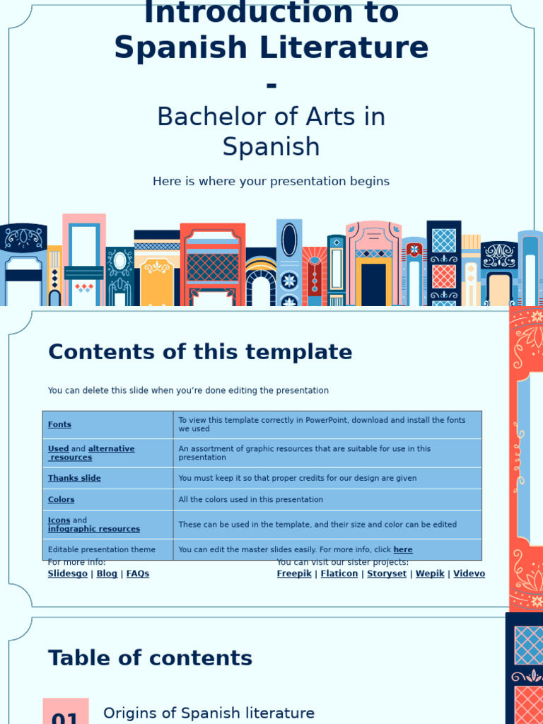 Introduction To Spanish Literature Bachelor of Arts in Spanish | PDF ...