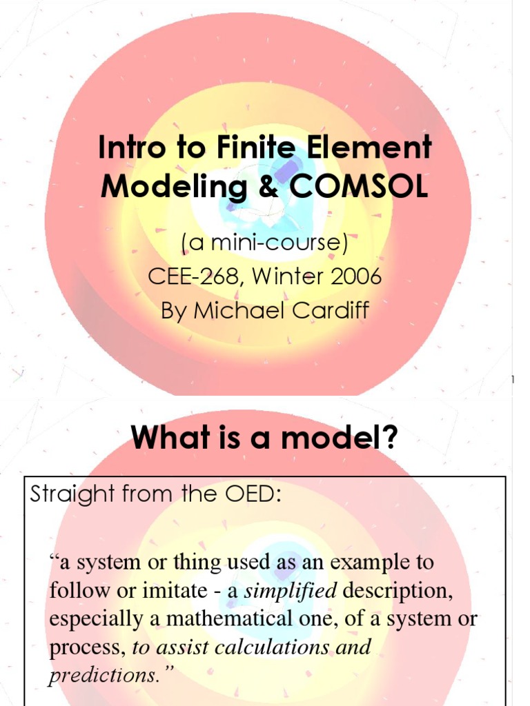 COMSOL Finite Element Modeling Guide | PDF | Partial Differential ...