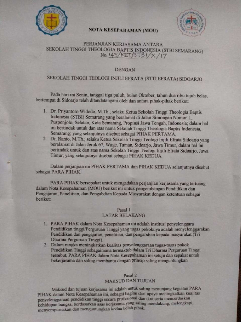 Kerjasama Dengan Stbi Semarang | PDF