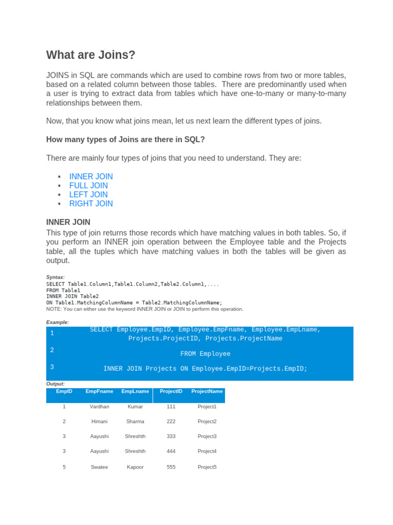 Joins, VIEWS Data Manipulation | PDF | Databases | Data Management