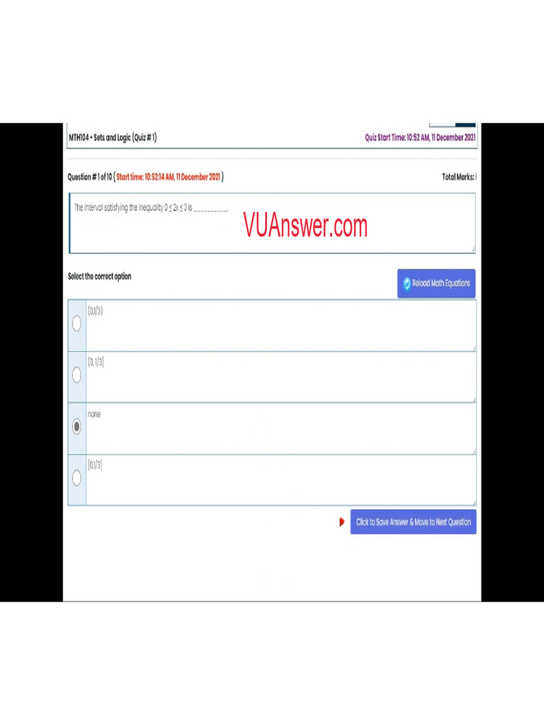 Mth104 Quize 1-1 | PDF