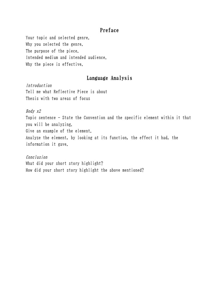 Preface and Language Analysis | PDF