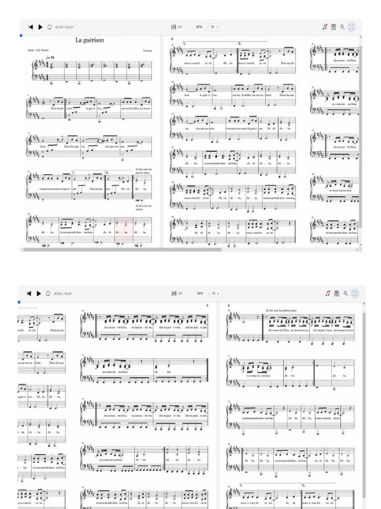 Ta Guerison Glorious Partition Pdf