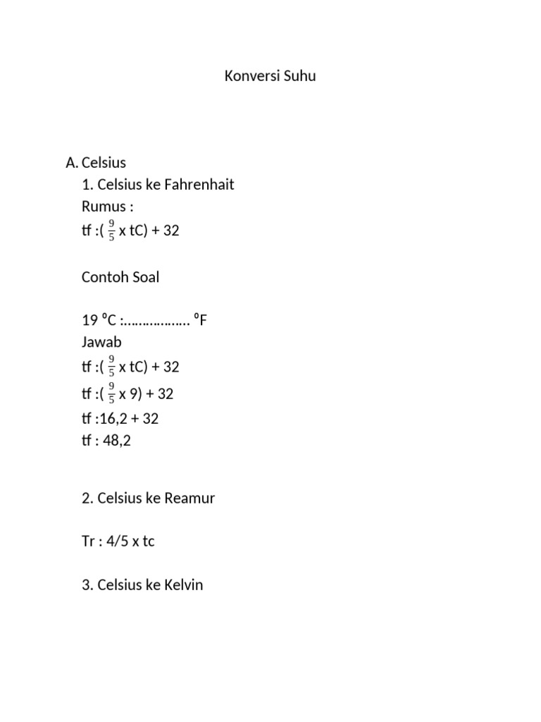 Konversi Suhu | PDF