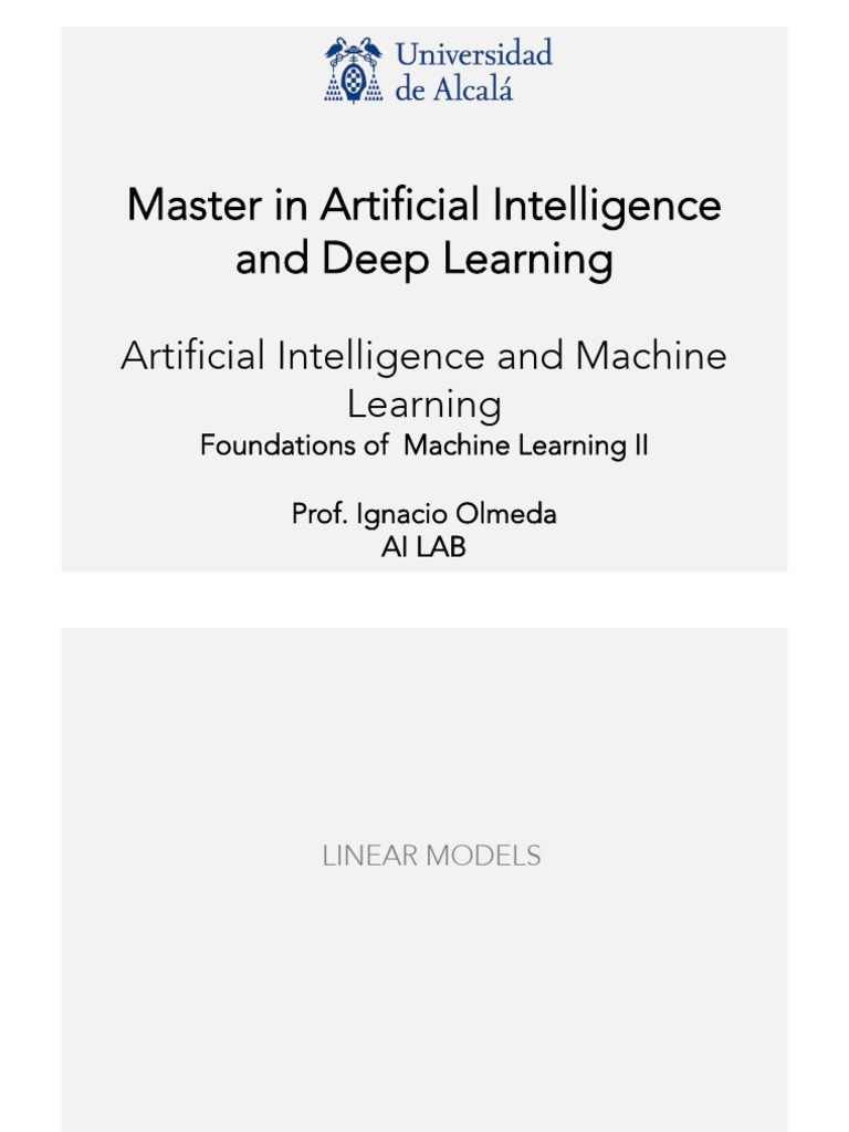 Ai - Foundations of Machine Learning II | PDF | Linear Regression | Logistic Regression
