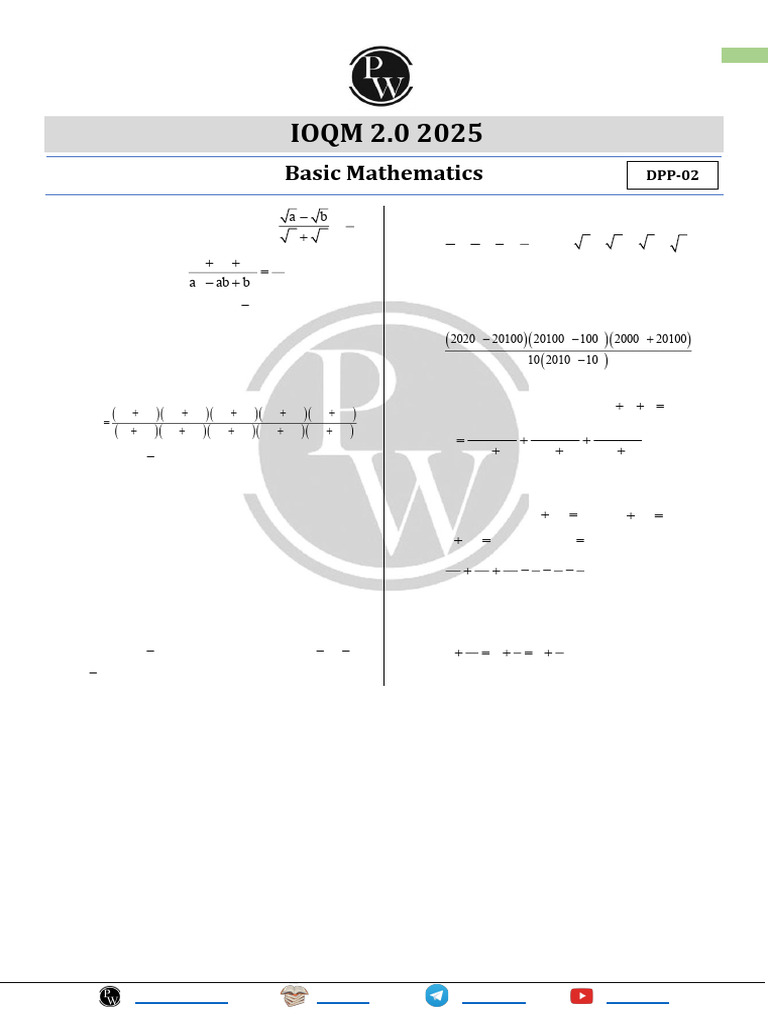 Basic Mathematics - DPP 02 | PDF | Mathematics