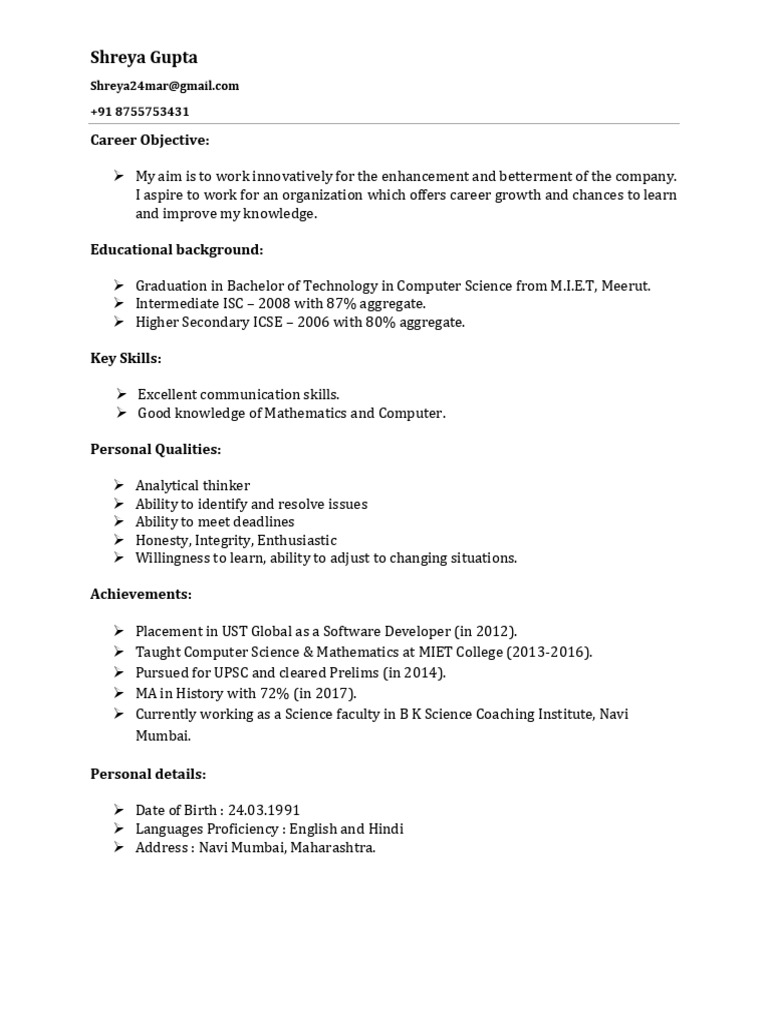 Resume_Shreya_Gupta | PDF