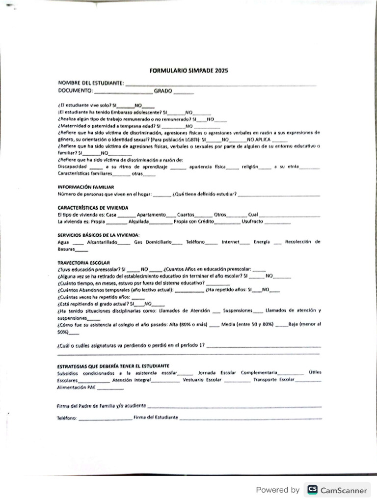 Formulario SIMPADE 2025 (1) | PDF