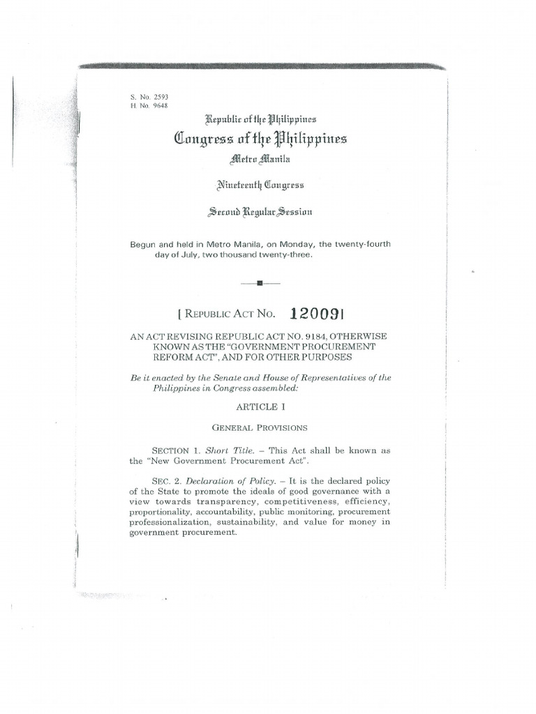 RA 12009: New Procurement Act Overview | PDF | Procurement | Life Cycle ...