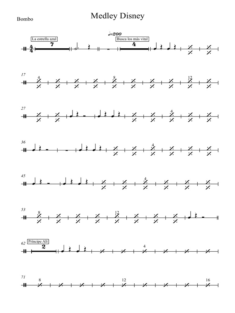 Medley Disney - Bombo | PDF