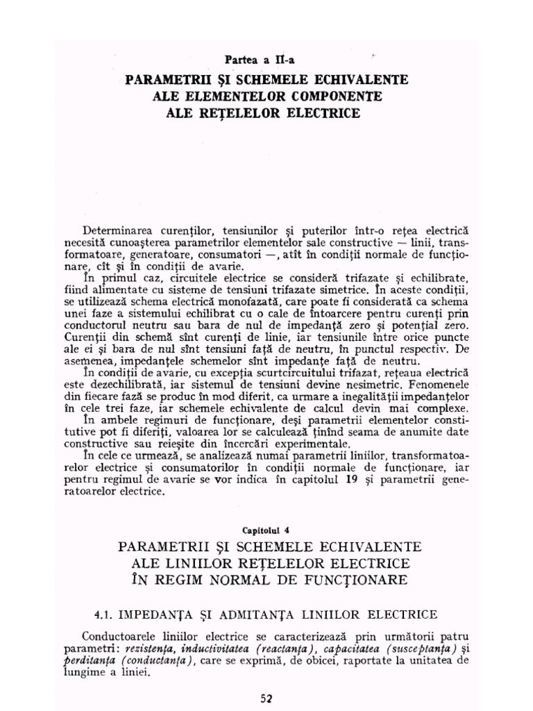 000 - Retele Electrice - Parametrii Si Scheme Echivalente | PDF