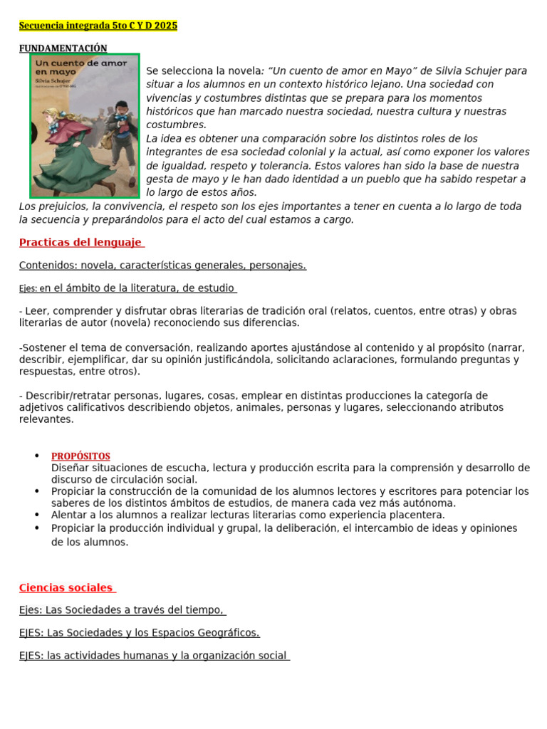Un Cuento de Amor en Mayo 5TO C YD 2025 | PDF | Sociedad | Enseñando