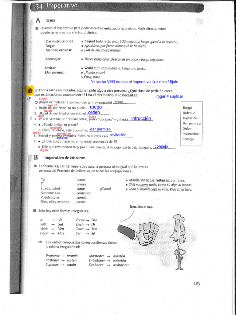 Ejercicios Imperativo Notas | PDF