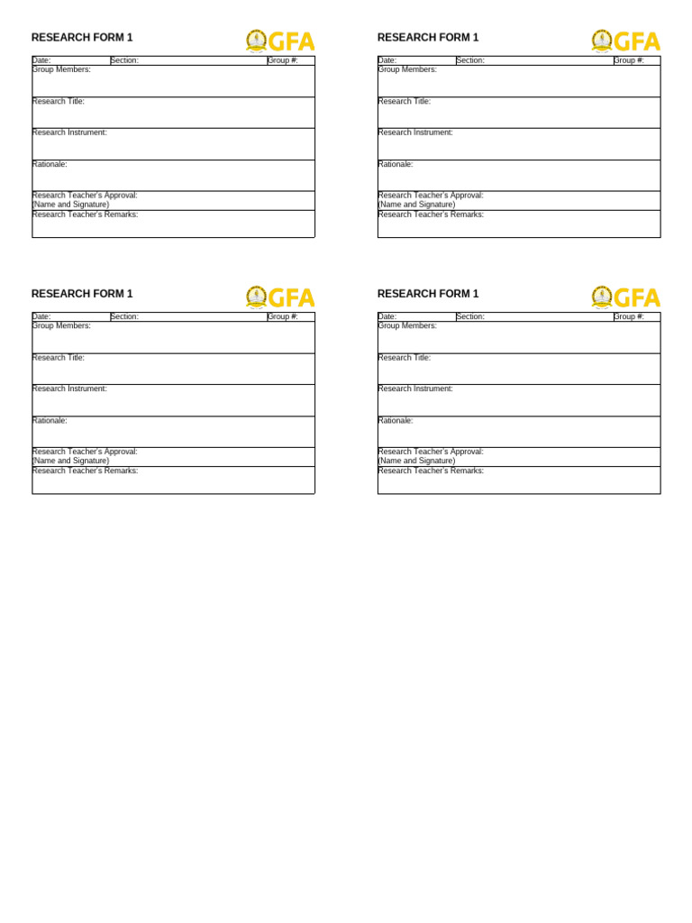 Research Form Template for Approval | PDF