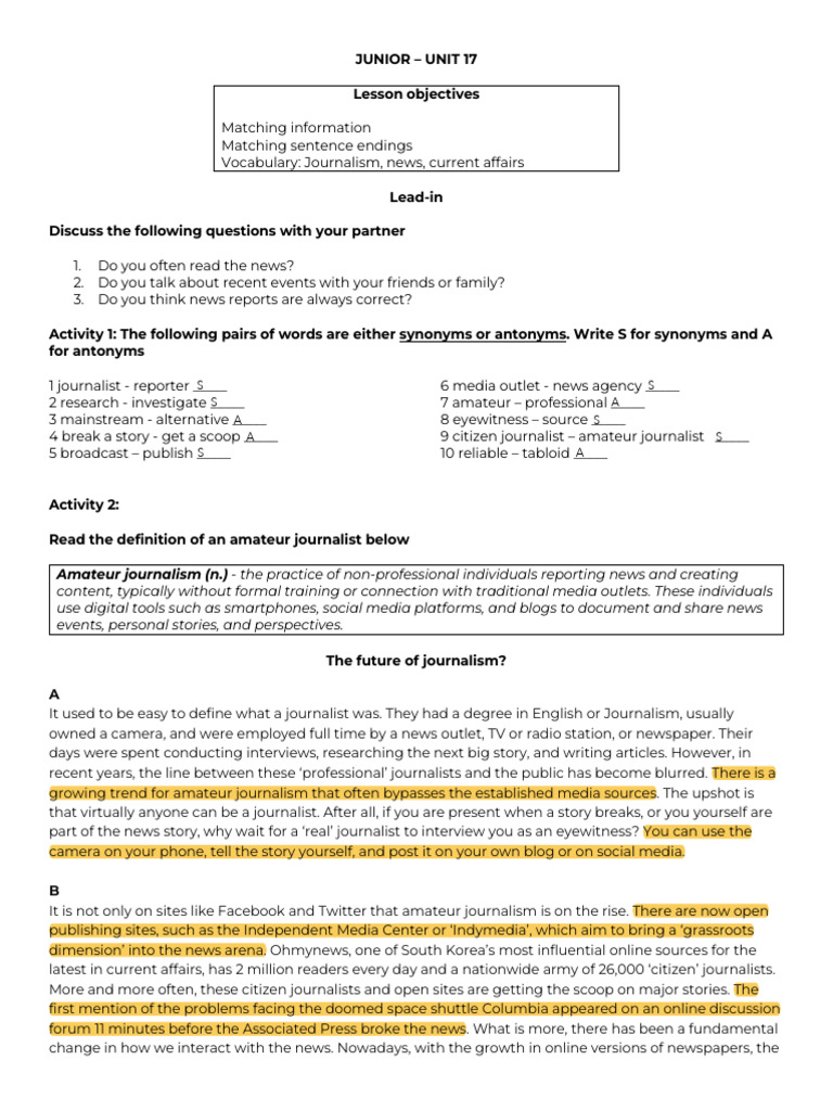 U17 | PDF | News | Journalism